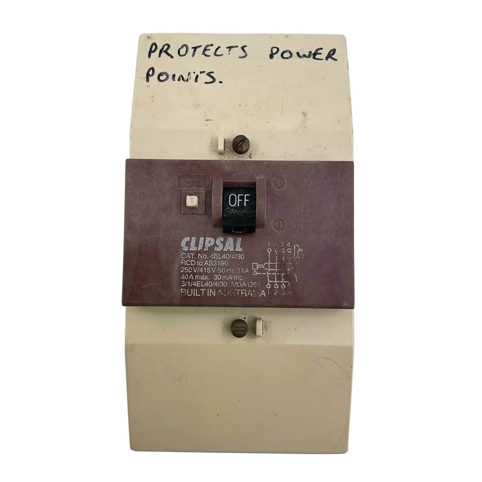 RCD Circuit Breaker 40A 4P 415VAC 50Hz | Clipsal 4EL40/4/30